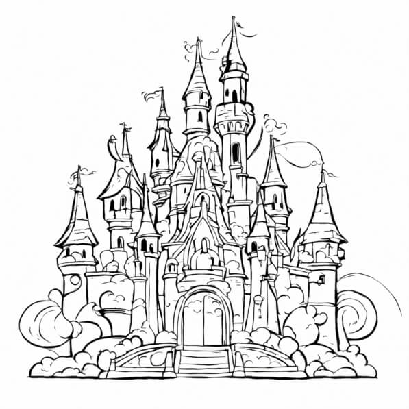Download Disney Castle Coloring Page Coloring pages Online - Creative ...