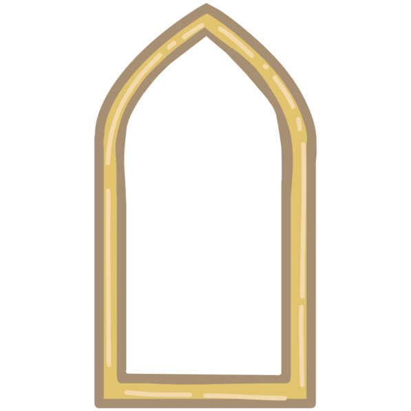 Download Gold-Colored Arched Window Frame Frames Online - Creative Fabrica