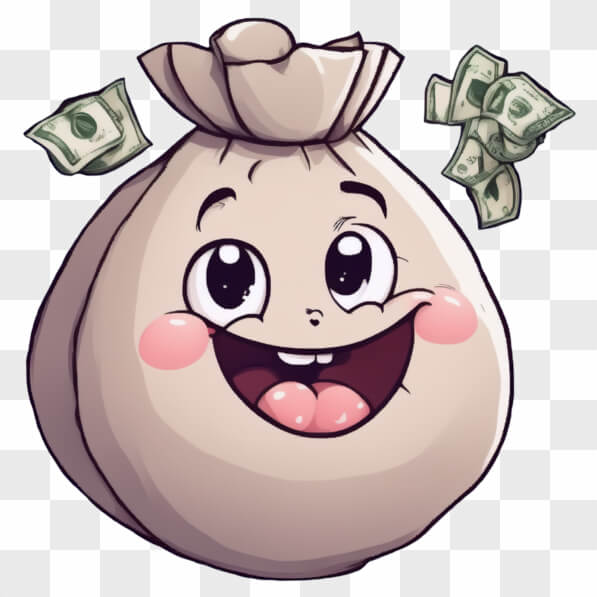 Download Cartoon Money Bag Filled with Currency and Smileys Cartoons ...