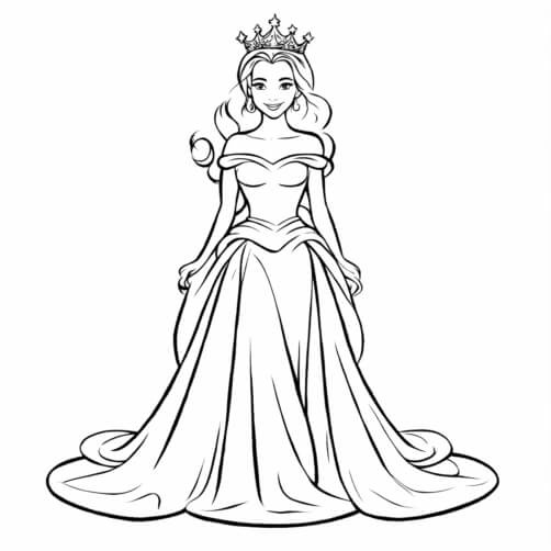 Download Cute Cartoon Princess Coloring Page Coloring pages Online ...