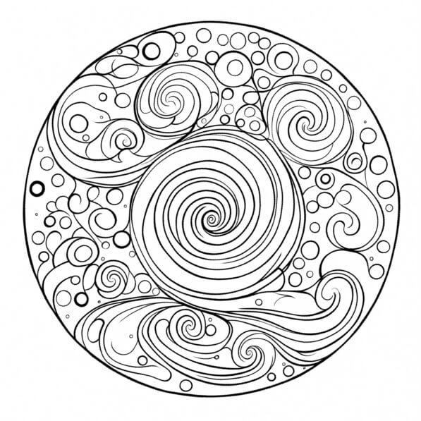 Download Circular Coloring Page with Swirls and Patterns Coloring pages ...