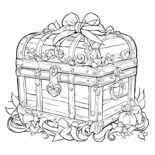 Download Treasure Chest Coloring Page Coloring pages Online - Creative ...