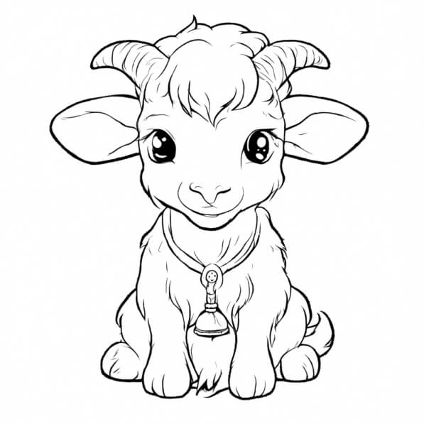 Download Adorable Baby Goat Coloring Page Coloring pages Online ...