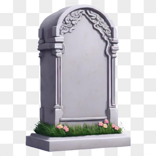 Download Stone Tombstone with Flowers on Grave Cartoons Online ...