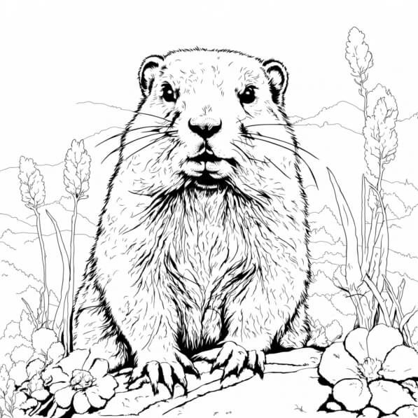Télécharger Page de coloriage éducative sur la marmotte Pages de ...