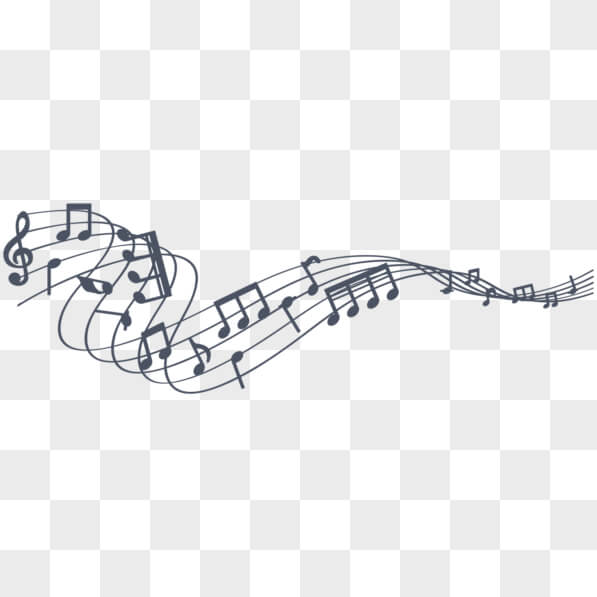 Download Musical Notes Illustration in Wave Shape PNGs Online ...