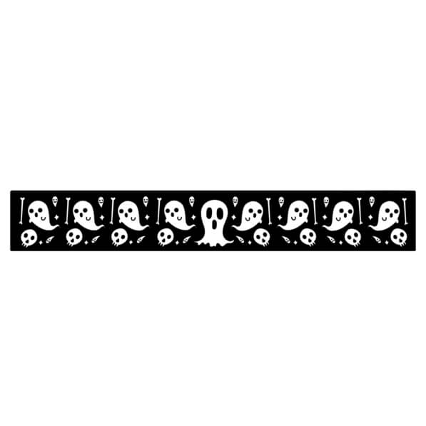 Download Spooky Black and White Border with Ghosts and Skulls Borders ...