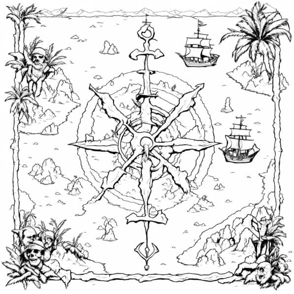 Download Black and White Pirate Coloring Page Coloring pages Online ...
