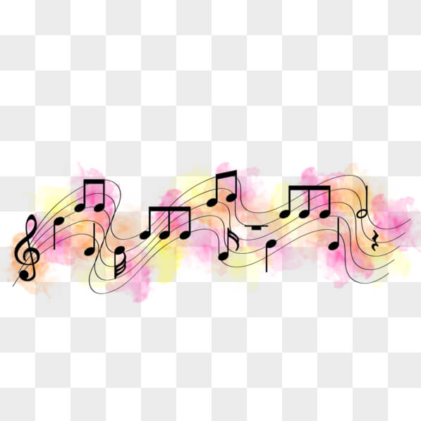 Download Colorful Musical Notes Background PNGs Online - Creative Fabrica