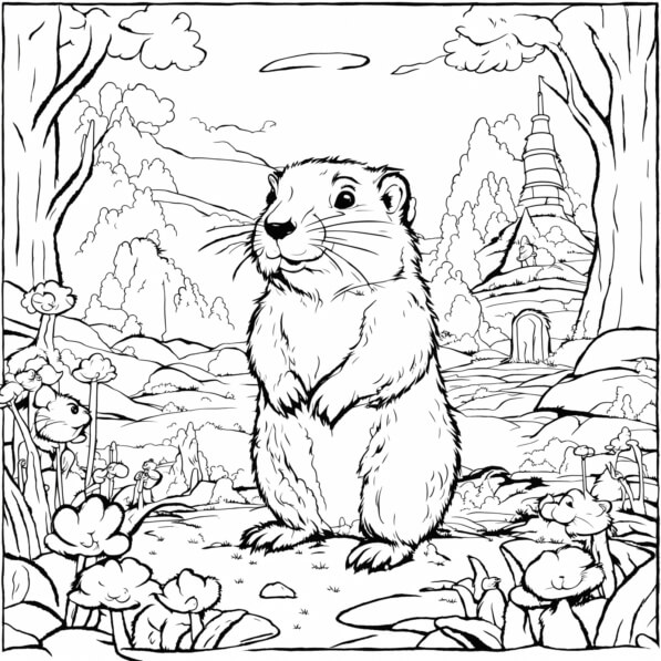 Download Ground Squirrel in Forest Coloring Page Coloring pages Online ...