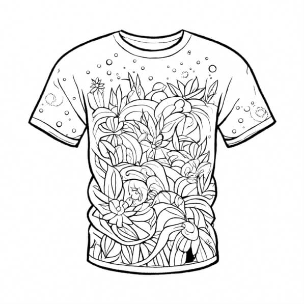 Download Coloring Activity: T-Shirt with Flower Design Coloring pages ...
