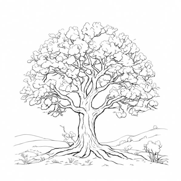 Download Educational Tree Drawing Coloring pages Online - Creative Fabrica