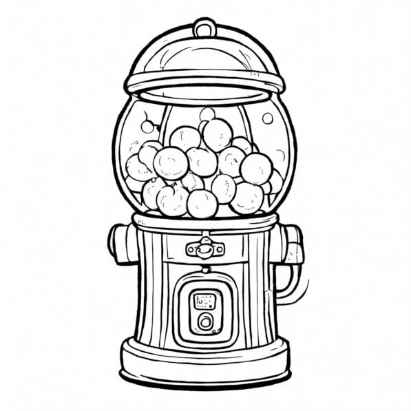 Download Black and White Gumball Machine Drawing Coloring pages Online ...