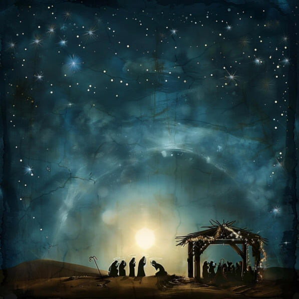 Download Nativity Scene with Stars and Angel Backgrounds Online ...