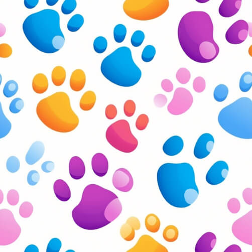 Download Colorful Dog Paw Prints Seamless Pattern Patterns Online ...