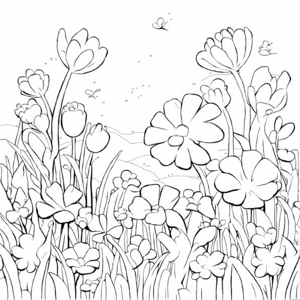 Download Flowers and Butterflies Coloring Page Coloring pages Online ...