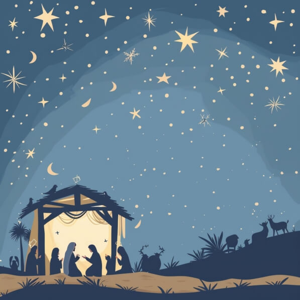 Download Nativity Scene with Shepherds and Animals Backgrounds Online ...