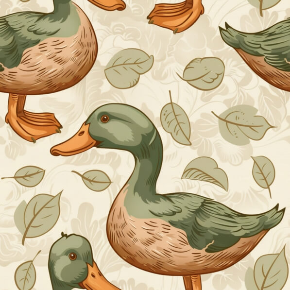 Download Autumnal Ducks Seamless Pattern Patterns Online - Creative Fabrica