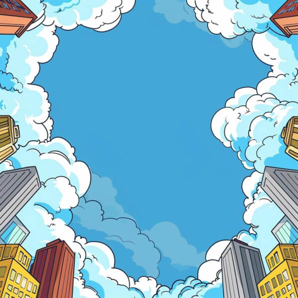 Baixe Cidade dos Desenhos Animados com Horizonte de Prédios Coloridos e ...