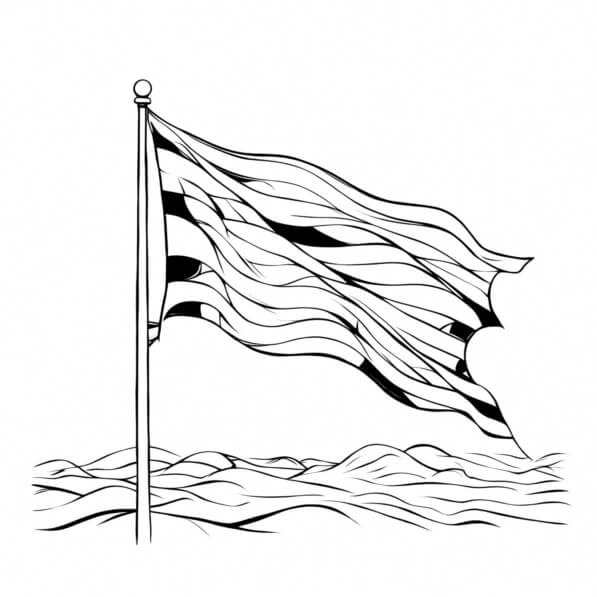 Download Artistic Waving Flag Drawing Coloring pages Online - Creative ...