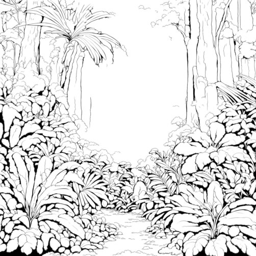 Rain Forest Clipart Black And White