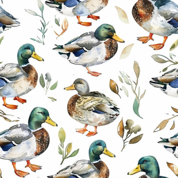 Download Seamless Duck Watercolor Pattern Patterns Online - Creative ...