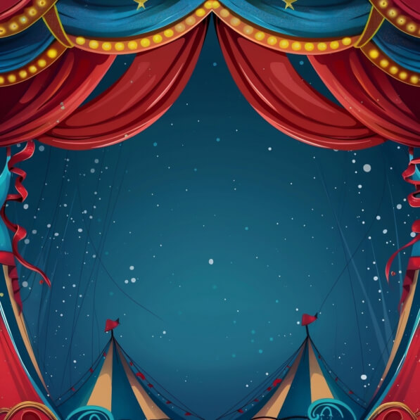 Descarga Carpa de Circo Colorida con Cortinas Rojas, Azules y Amarillas ...