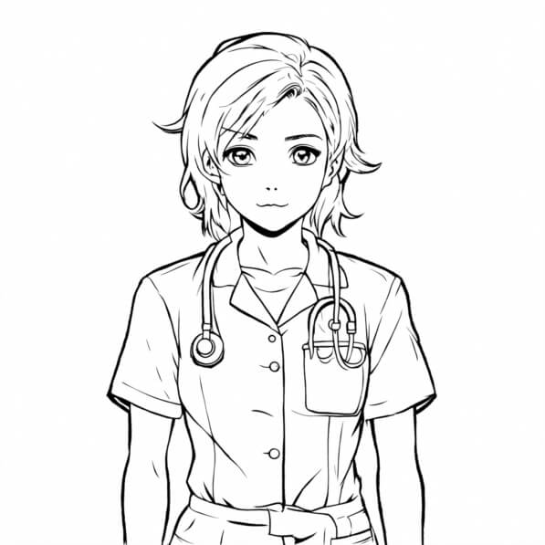 Download Educational Drawing of Female Nurse Coloring pages Online ...