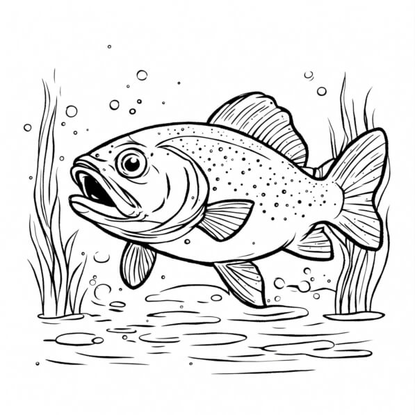 Download Fish Swimming in Water Coloring Page Coloring pages Online ...