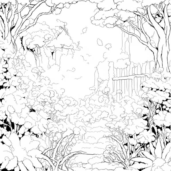 Télécharger Page de coloriage en noir et blanc nature Pages de ...