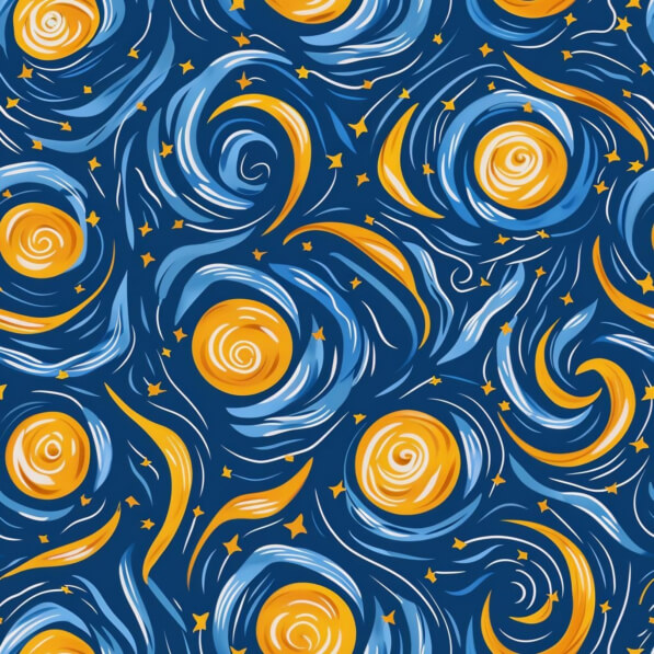 Download Seamless Starry Sky Pattern with Swirls and Spirals Patterns ...