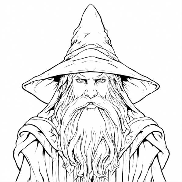 Download Wizard Coloring Page Coloring pages Online - Creative Fabrica