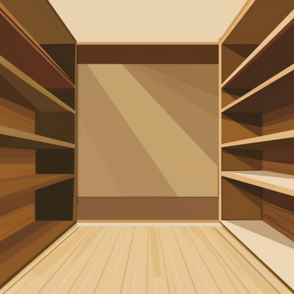 Download Empty Closet with Wooden Shelves and Floor Backgrounds Online ...