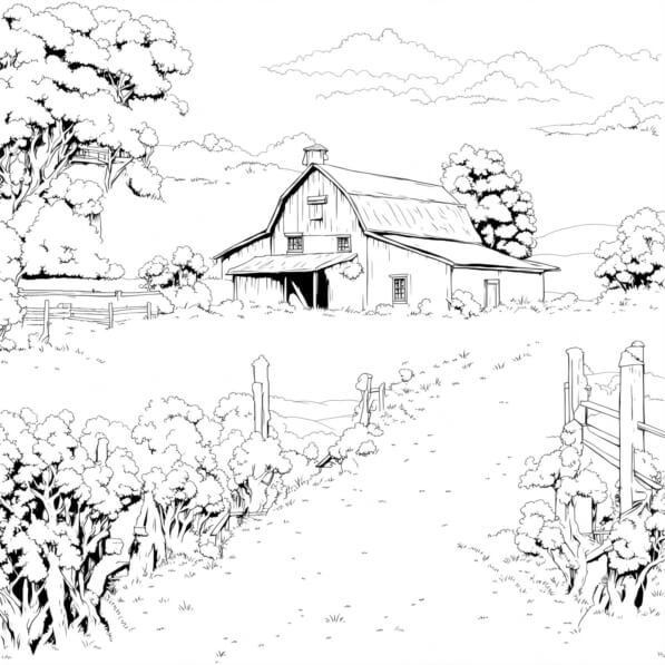 Download Educational Coloring Page of a Farm Scene Coloring pages ...