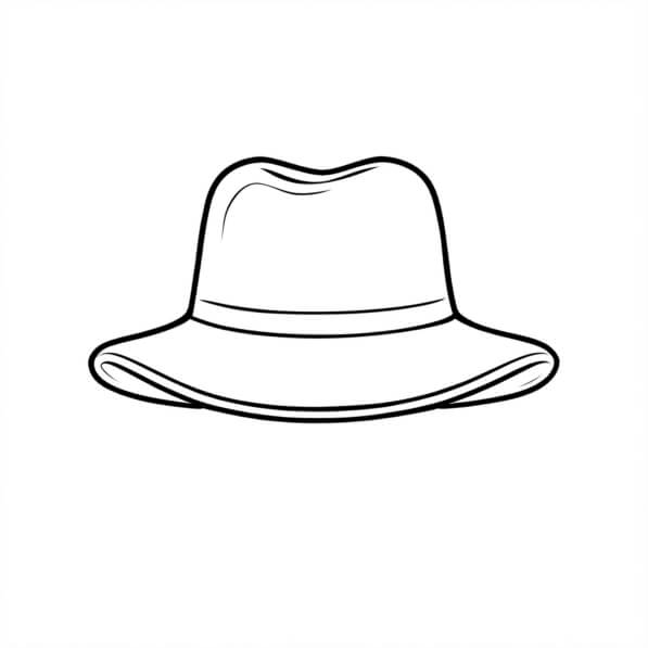 Download Outline of a Hat Coloring pages Online - Creative Fabrica