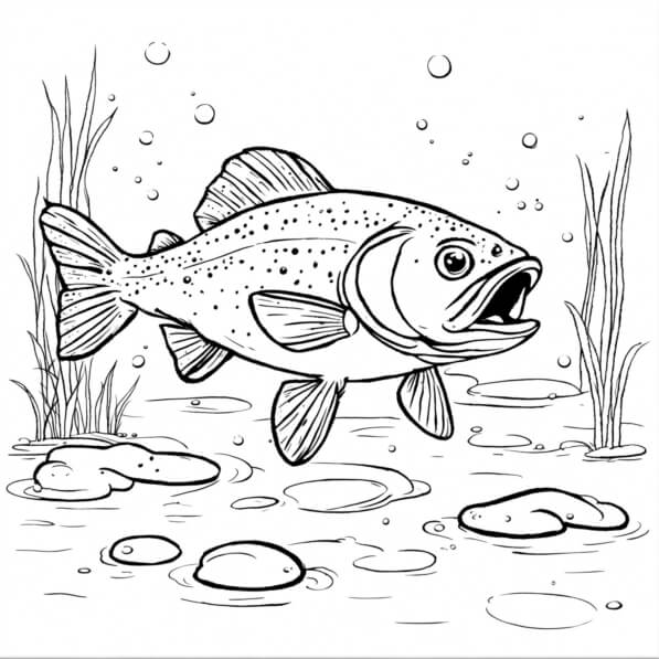 Download Fish Swimming in Water Coloring Page Coloring pages Online ...