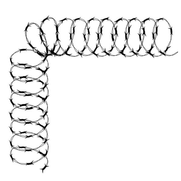 Download Black and White Barbed Wire Triangle Borders & Corners Online ...