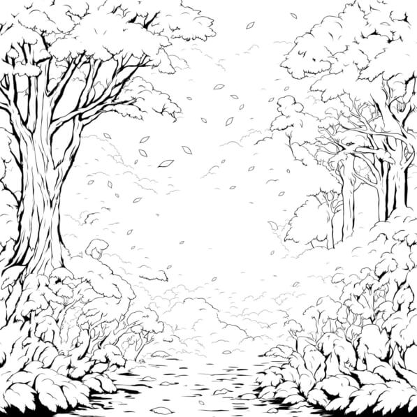 Download Autumn Forest Coloring Page Coloring pages Online - Creative ...