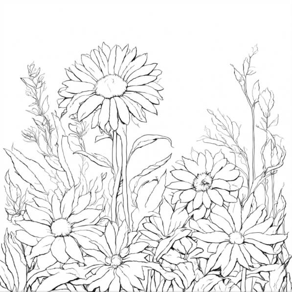 Download Coloring Page with Flowers and Plants Coloring pages Online ...