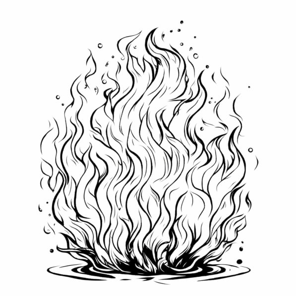 Download Black and White Drawing of Incendiary Fireball Coloring pages ...