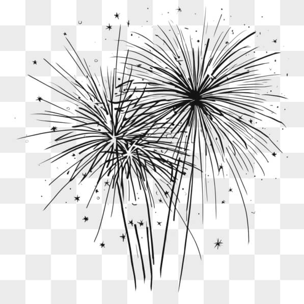Download Black and White Fireworks Illustration Sketches Online ...