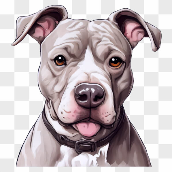 Download Happy Grey and White Pit Bull Dog Cartoons Online - Creative ...