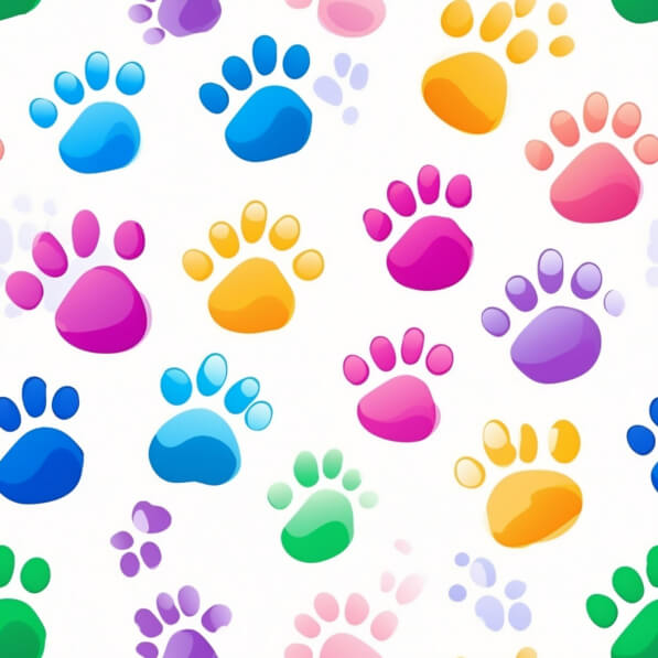 Download Colorful Dog Paw Prints Seamless Pattern Patterns Online ...
