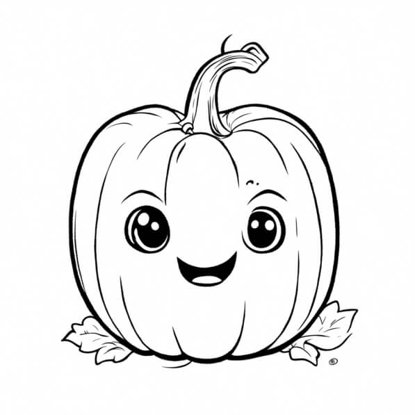 Download Cute Pumpkin Coloring Page Coloring pages Online - Creative ...