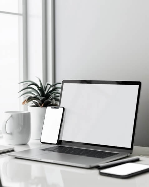 Download Modern Workspace with Laptop, Smartphone, and Cell Phones ...