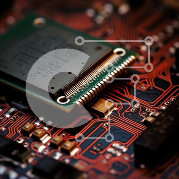 Technology: Microchip on Electronic Circuit Board stock photo ...