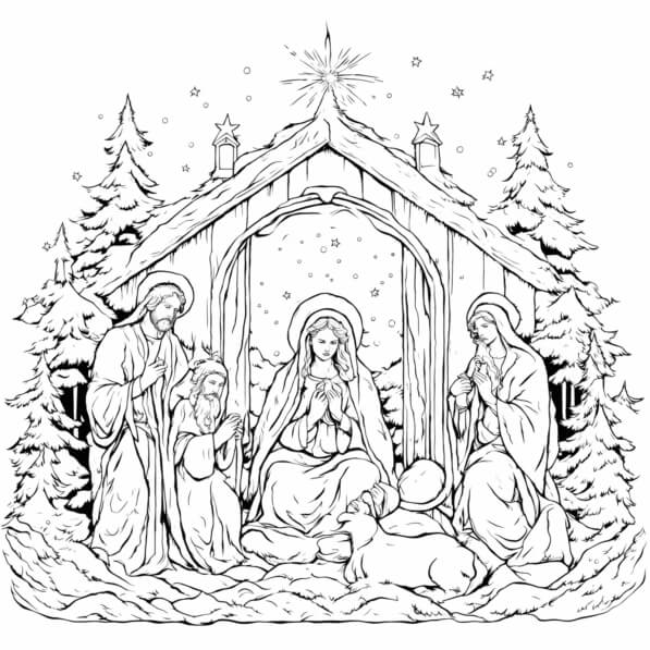 Descarga Página para colorear del belén Páginas para colorear En Línea ...