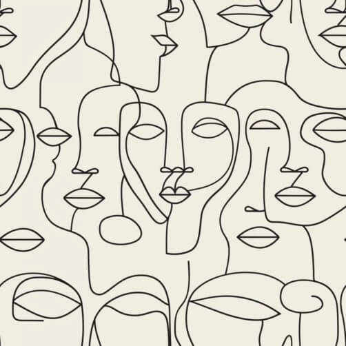 Download Seamless Pattern of Black and White Human Faces Patterns ...