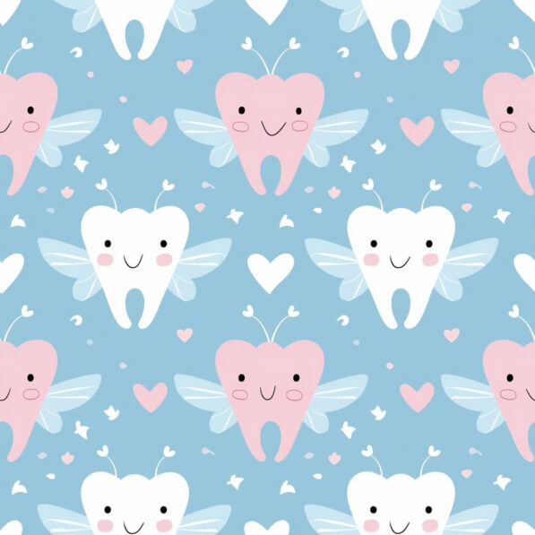 Download Cute Tooth Pattern on Blue Background Patterns Online ...