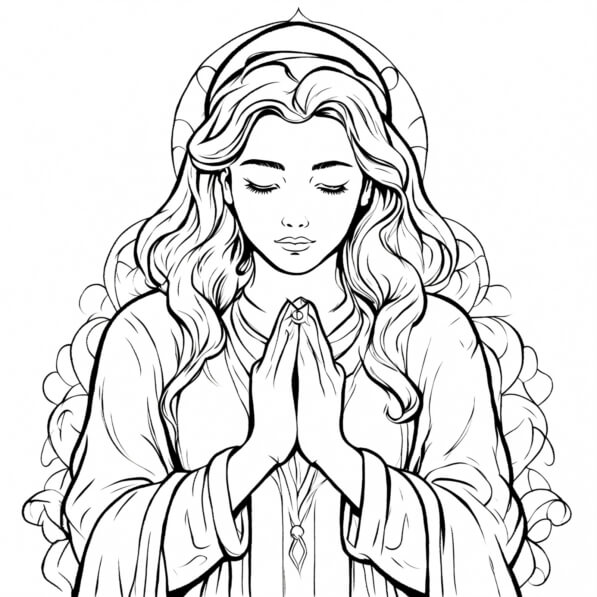Download Virgin Mary Coloring Page by Edgar Allan Poelvoorde Coloring pages Online - Creative ...